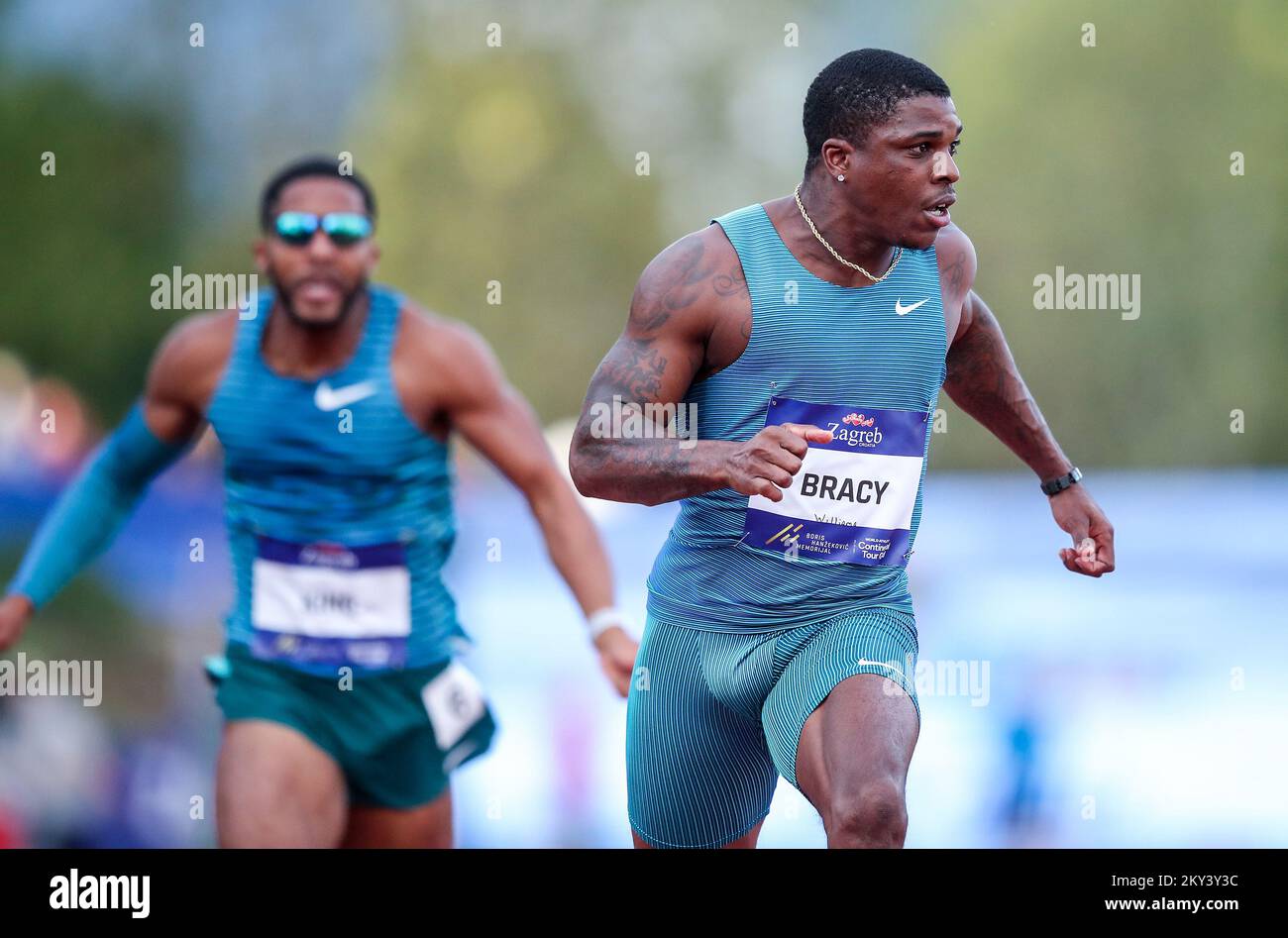 ZAGREB, CROATIA - SEPTEMBER 11: Marvin Bracy of USA competes in Men's ...