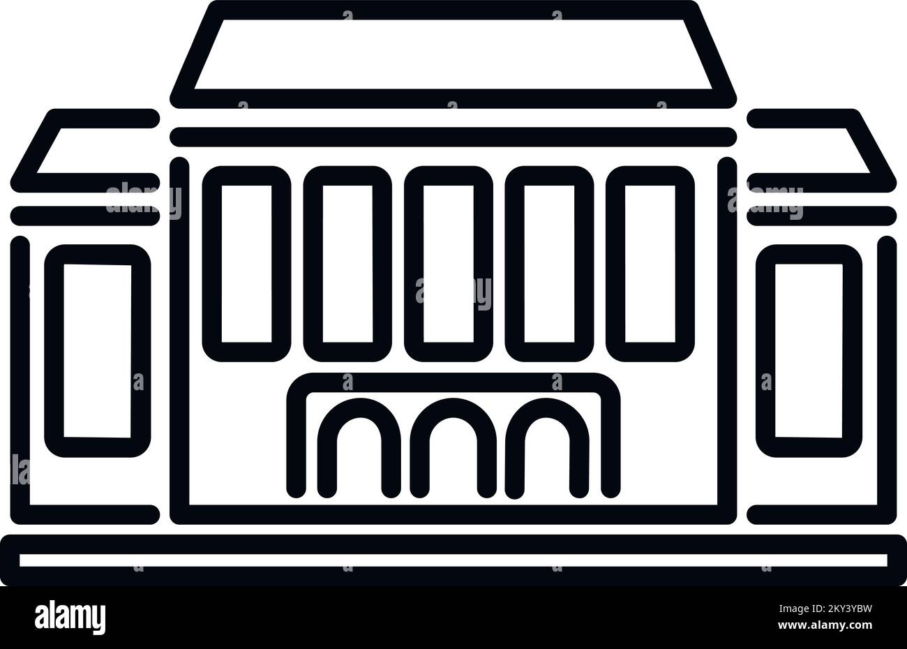 School building icon outline vector. Campus college. City park Stock ...