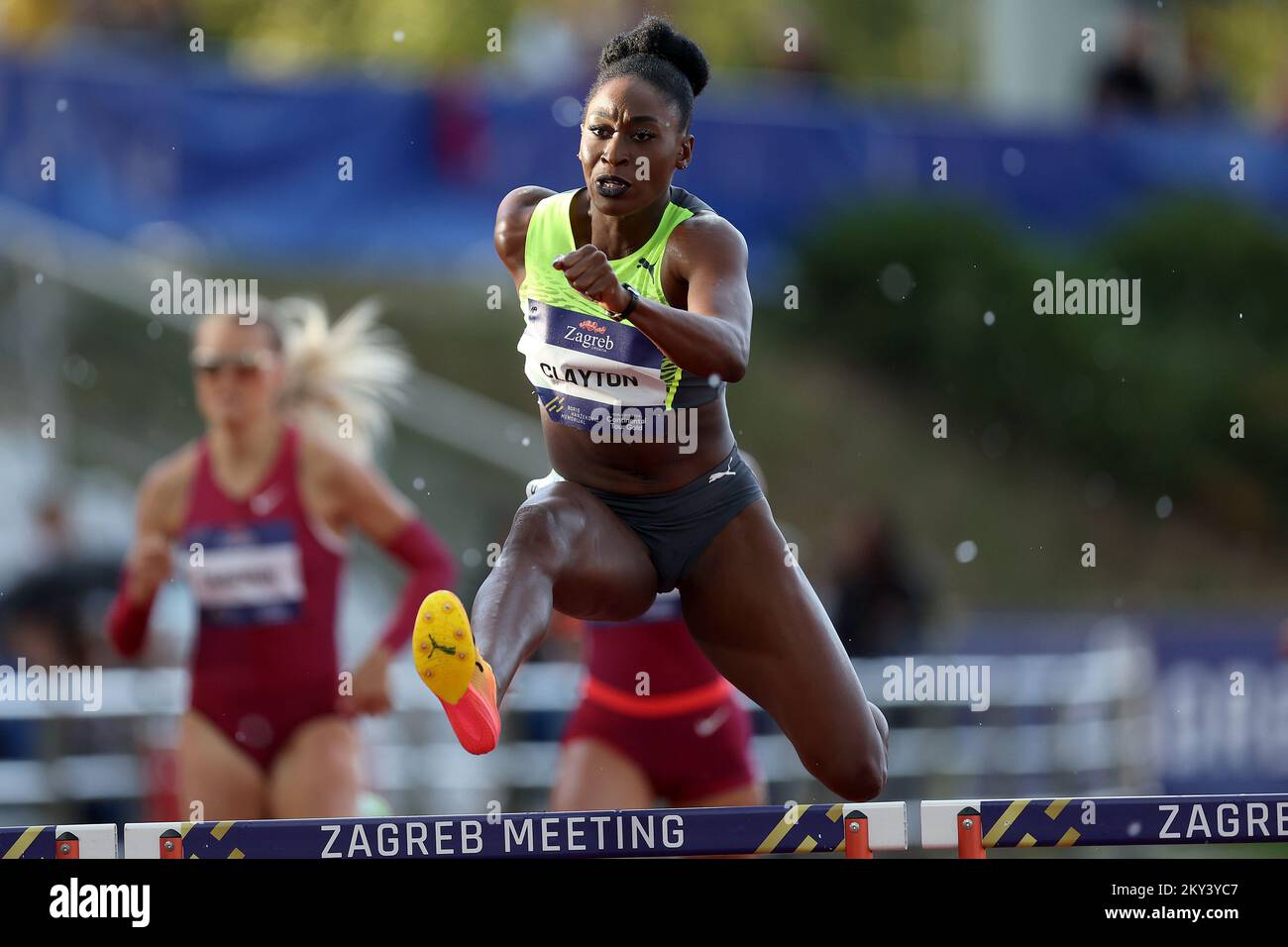 ZAGREB, CROATIA - SEPTEMBER 11: Rushell Clayton of Jamaica competes in ...