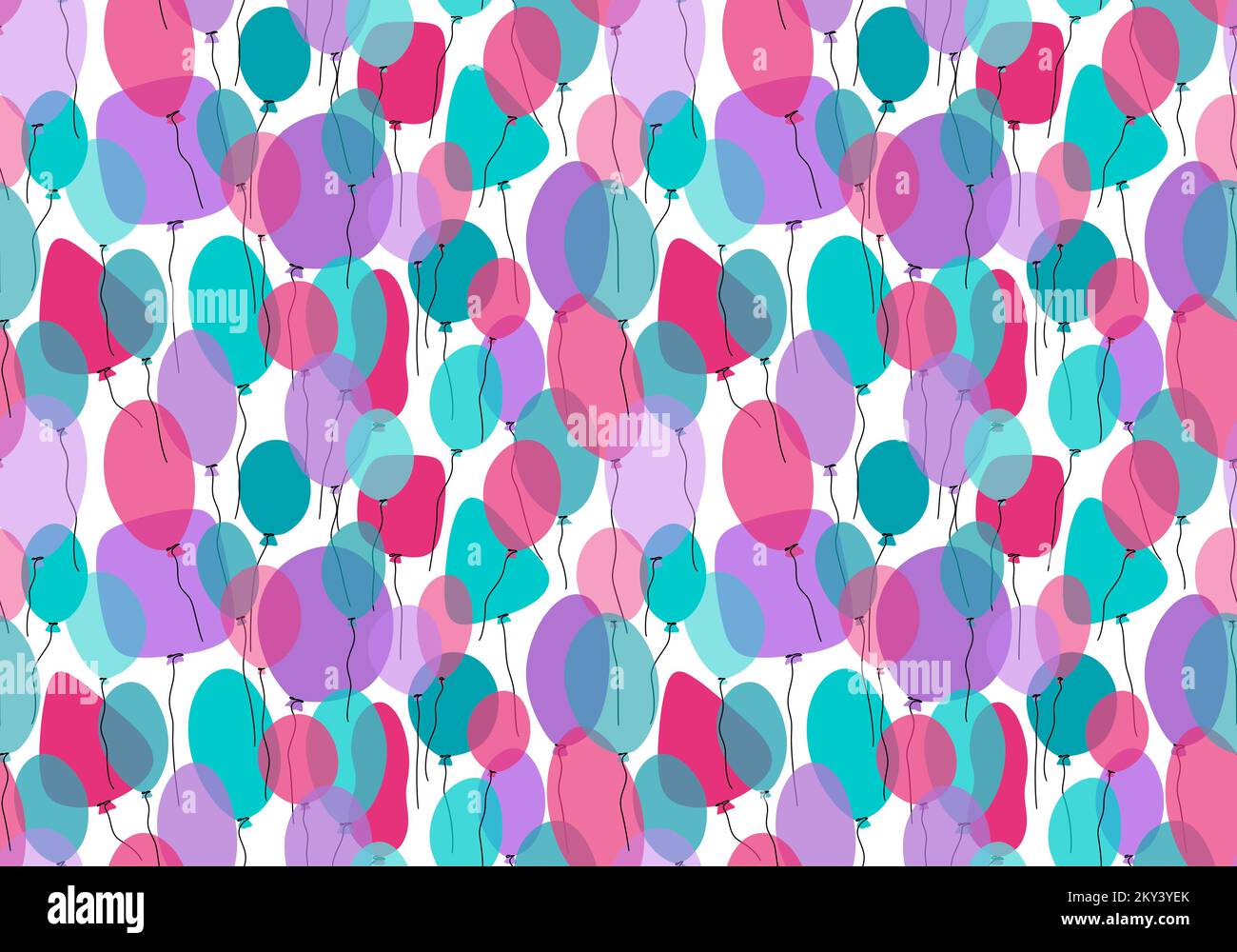 Festive cartoon seamless balloons pattern for wrapping paper and ...