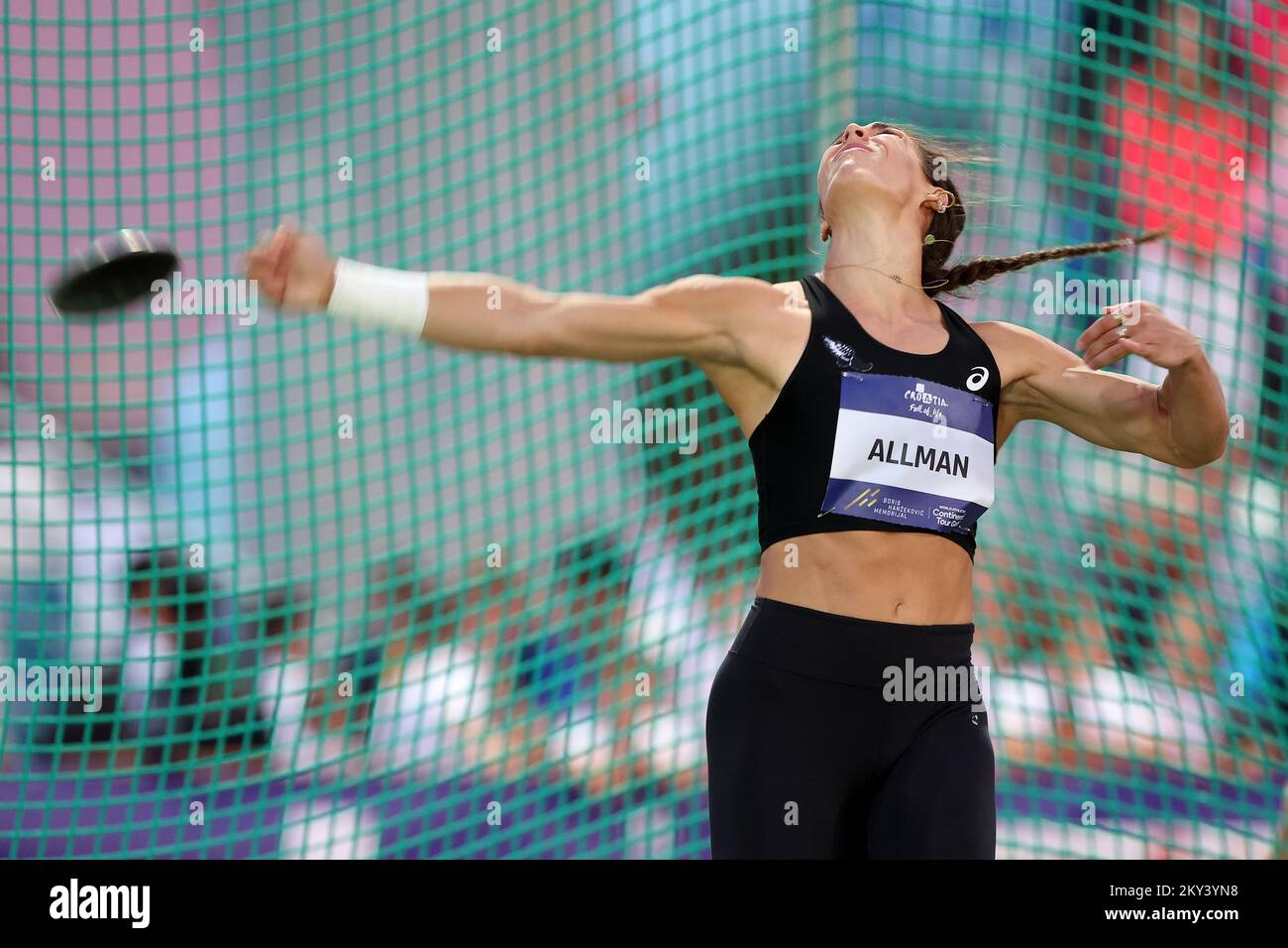 ZAGREB, CROATIA - SEPTEMBER 11: Valarie Allman of USA competes in Woman ...