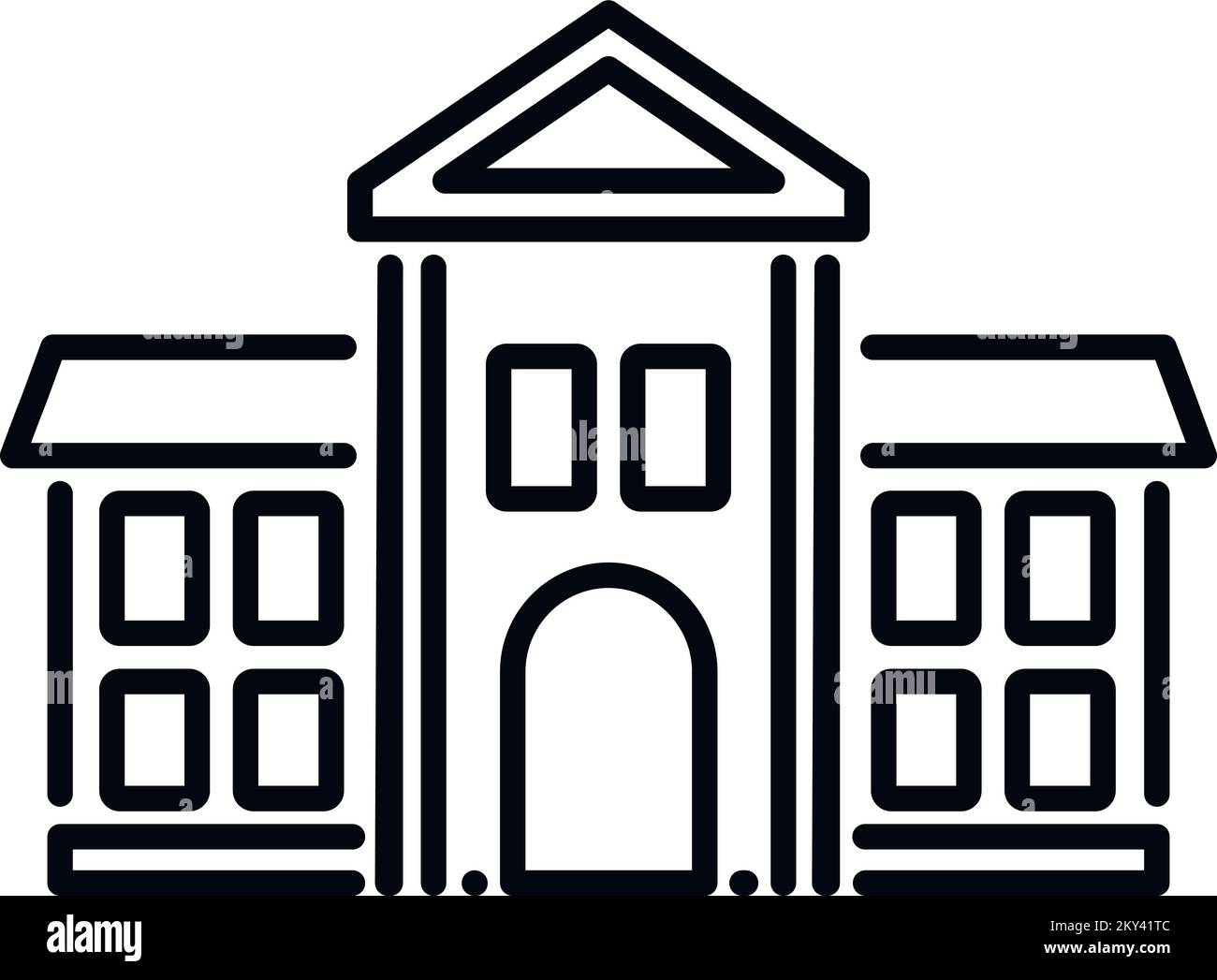 Science campus icon outline vector. College education. School building ...