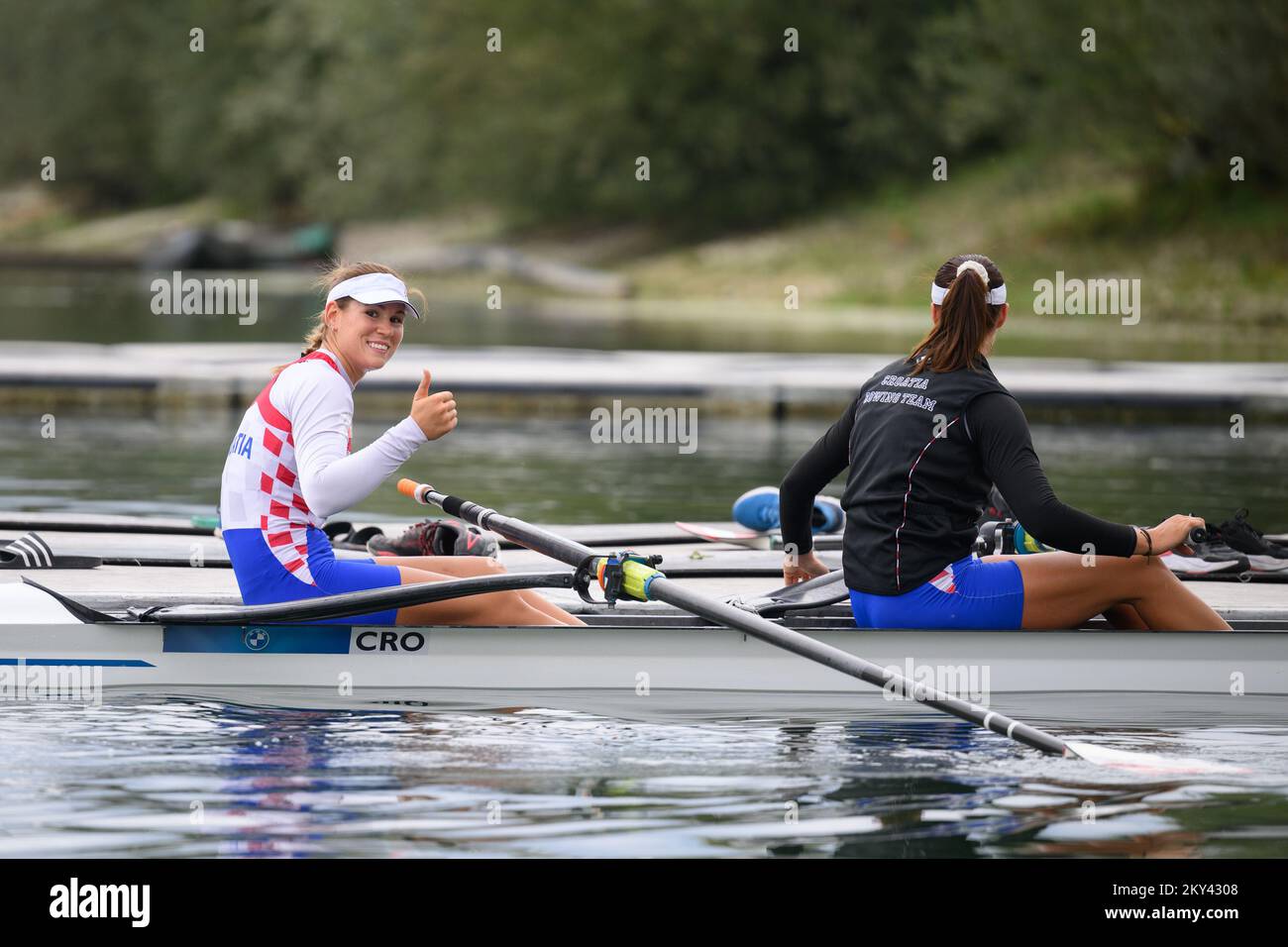 Croatian rowers Ivana and Josipa Jurkovic during Media day at Jarun ...