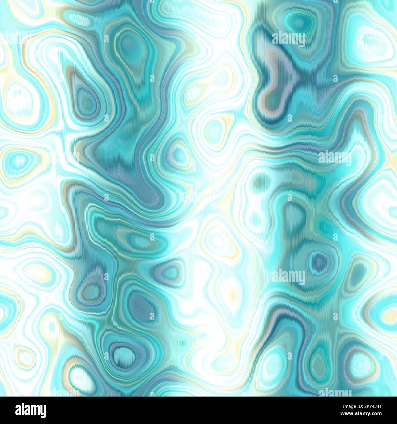 Washed teal wavy blur water reflection melange seamless pattern ...