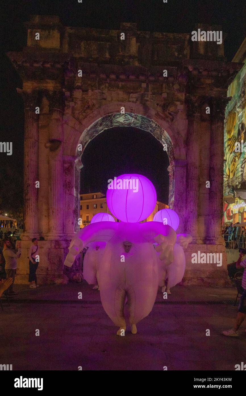 Opening of "Visualia" light festival in Pula, Croatia on 15. September ...