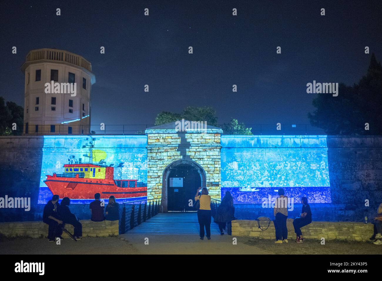 Opening of "Visualia" light festival in Pula, Croatia on 15. September ...