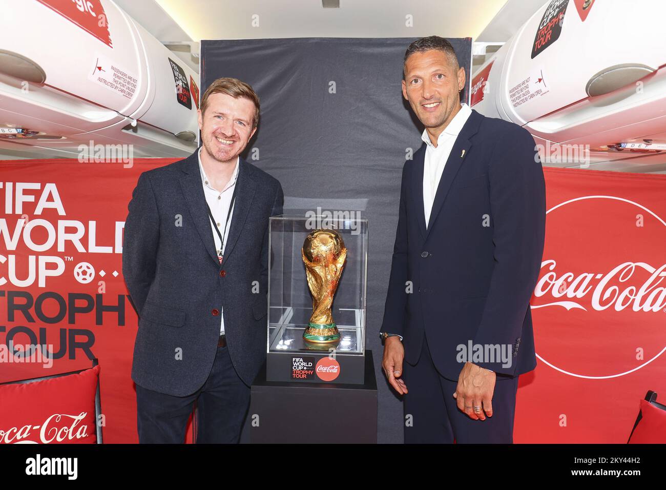 Mark Docherty and soccer legend Marco Materazzi during the presentation ...