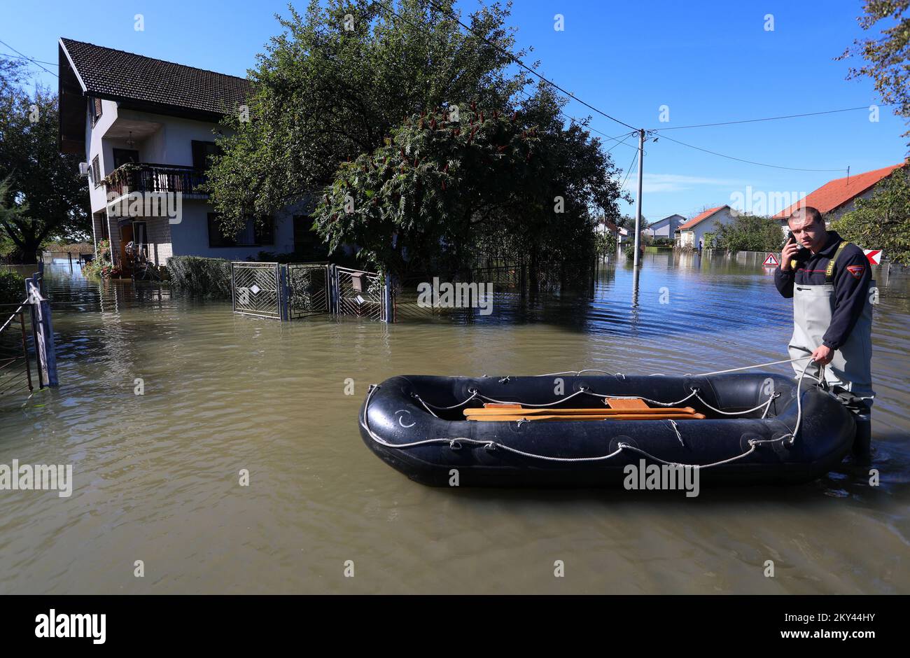 River Kupa overflows due to heavy rainfall causing flooded several ...