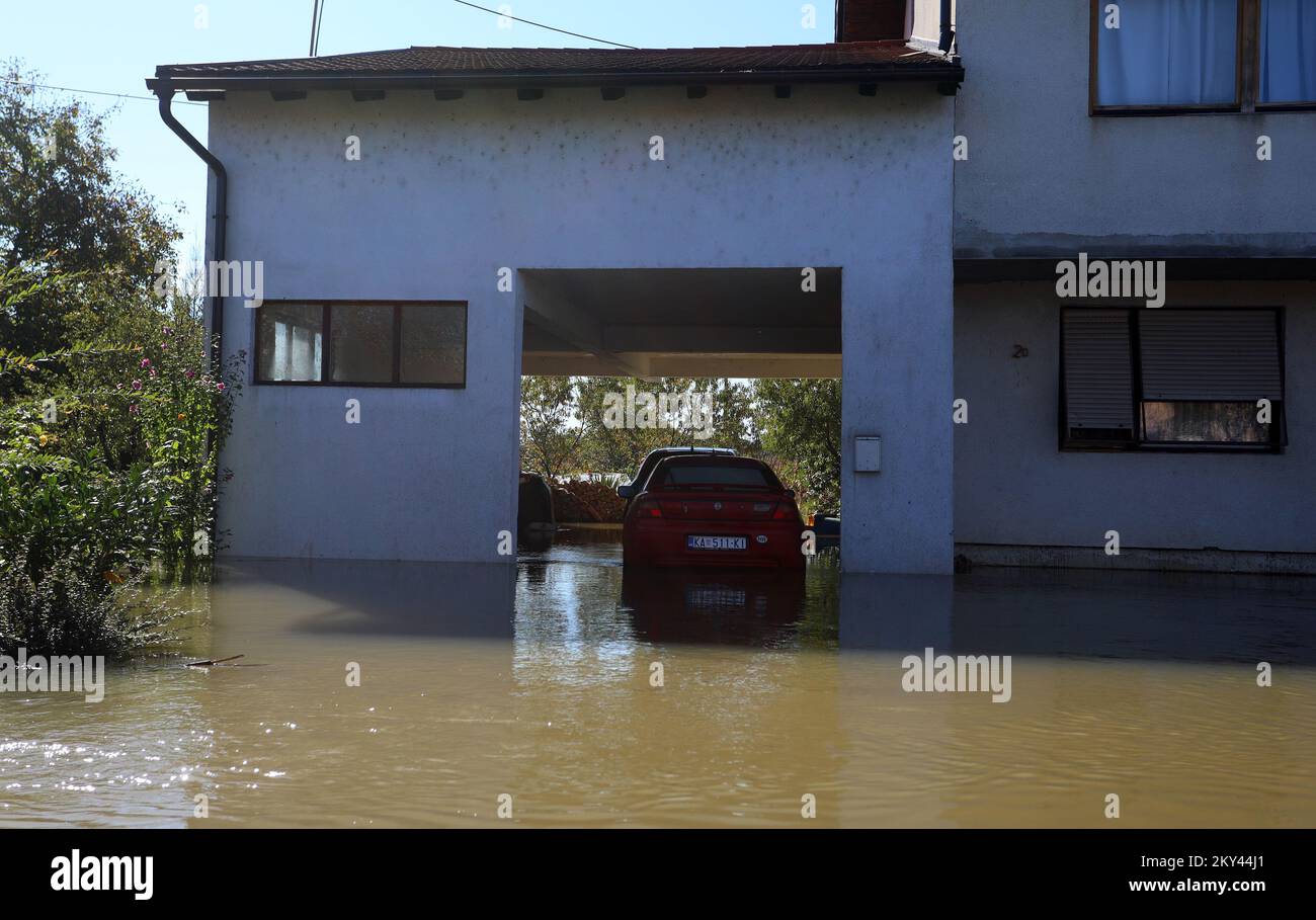 River Kupa overflows due to heavy rainfall causing flooded several ...