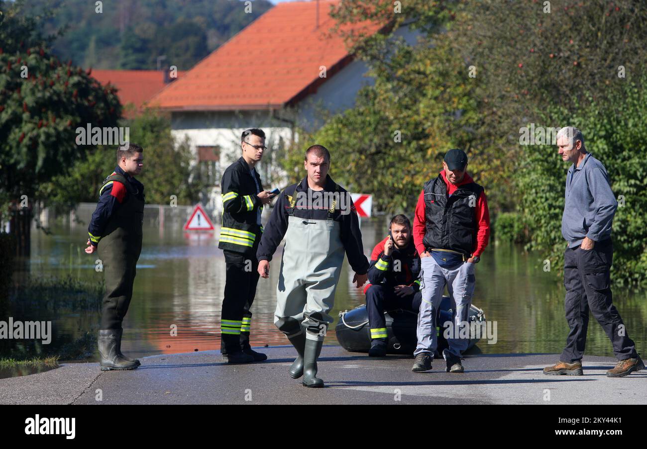 River Kupa overflows due to heavy rainfall causing flooded several ...