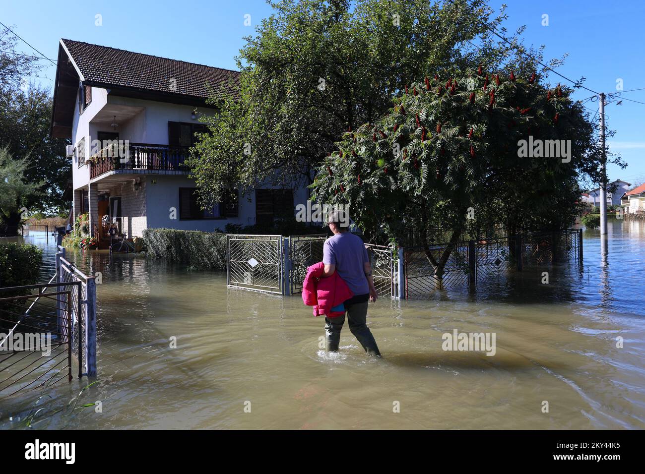 River Kupa overflows due to heavy rainfall causing flooded several ...