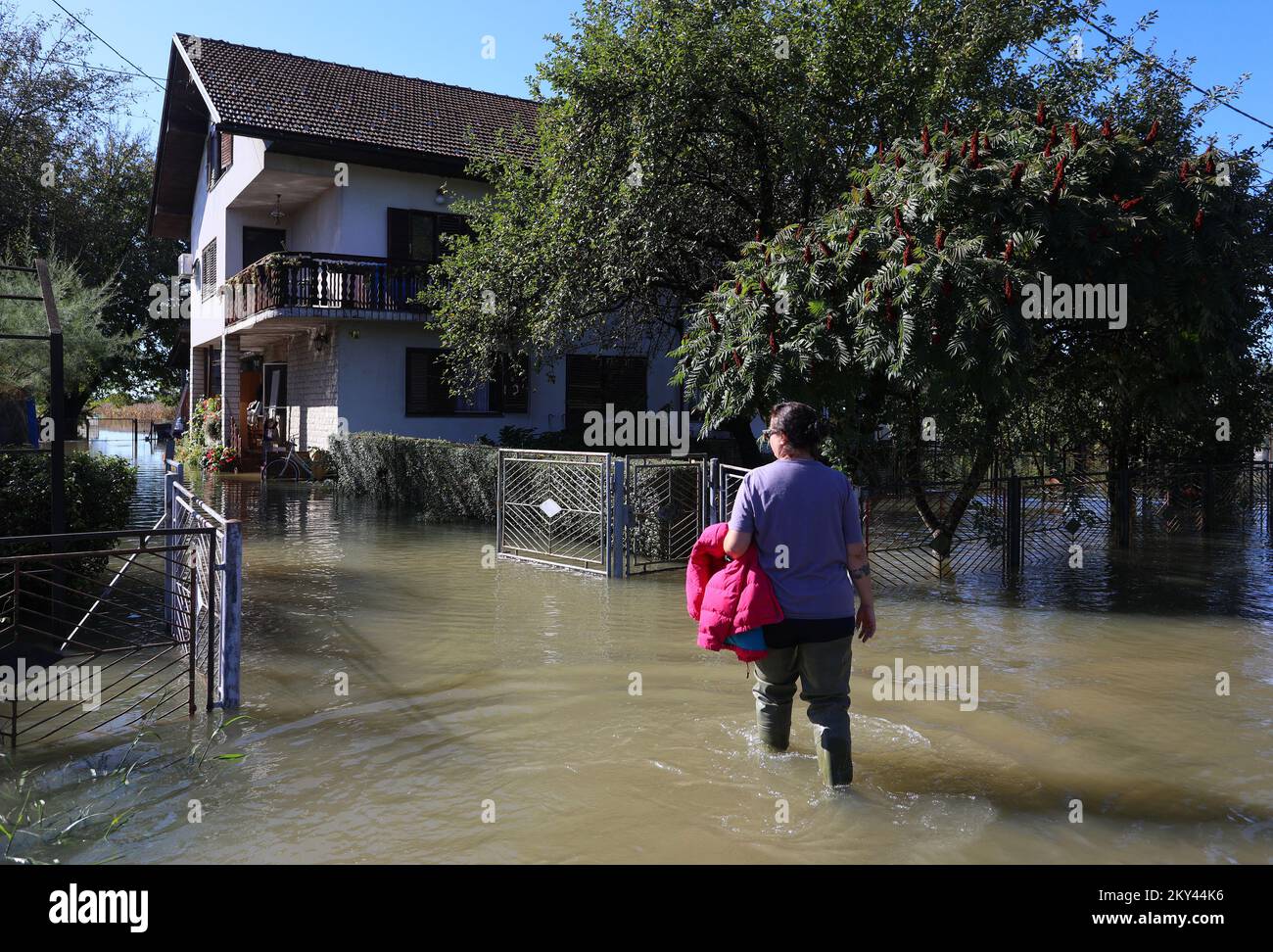 River Kupa overflows due to heavy rainfall causing flooded several ...