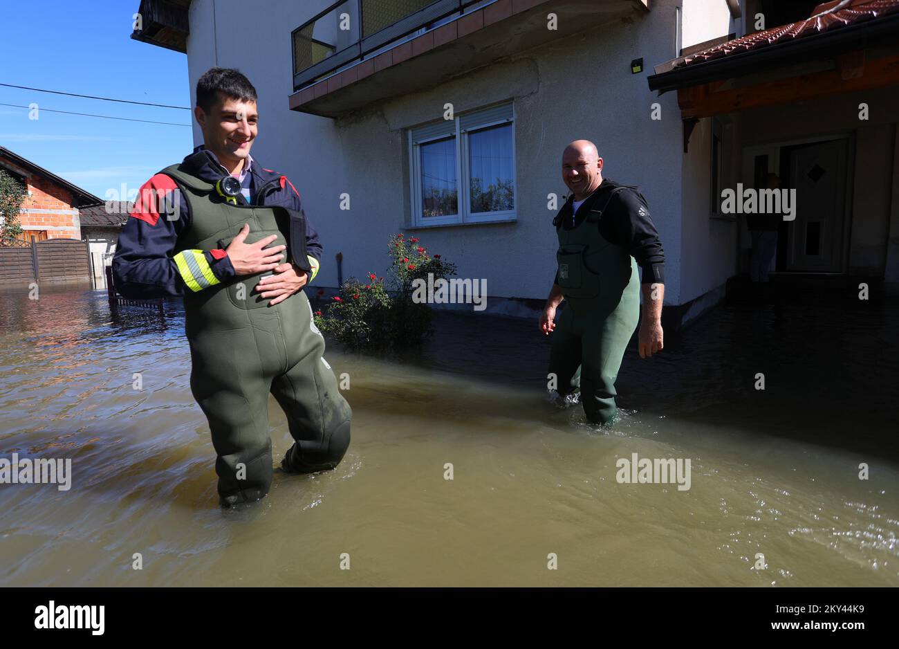 River Kupa overflows due to heavy rainfall causing flooded several ...