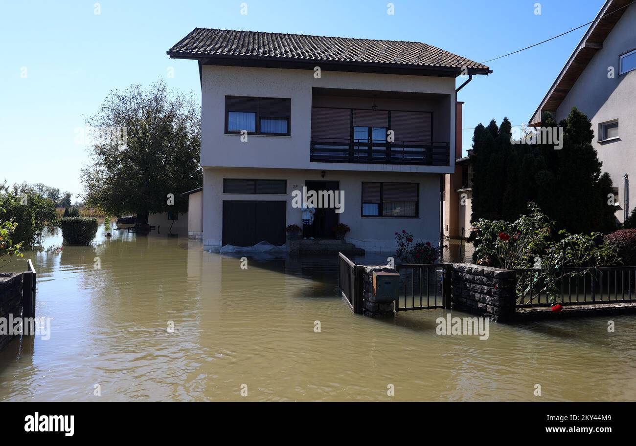 River Kupa overflows due to heavy rainfall causing flooded several ...