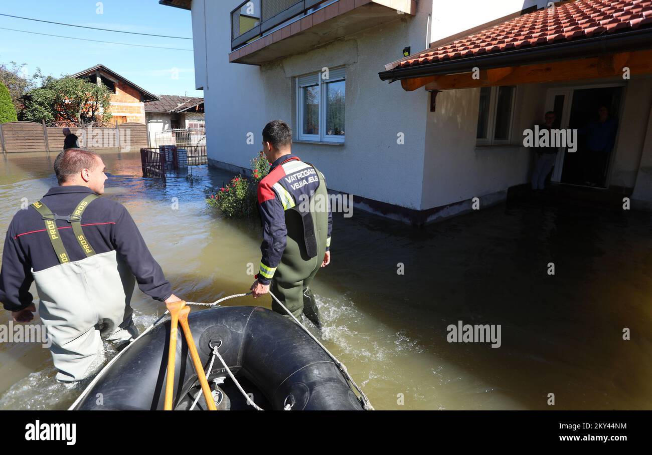River Kupa overflows due to heavy rainfall causing flooded several ...