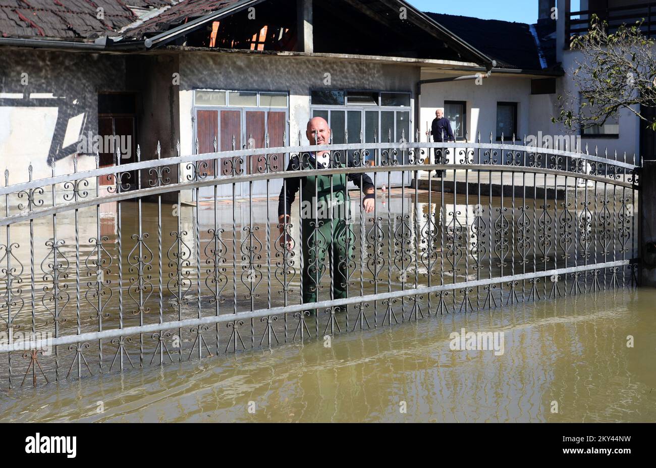River Kupa overflows due to heavy rainfall causing flooded several ...