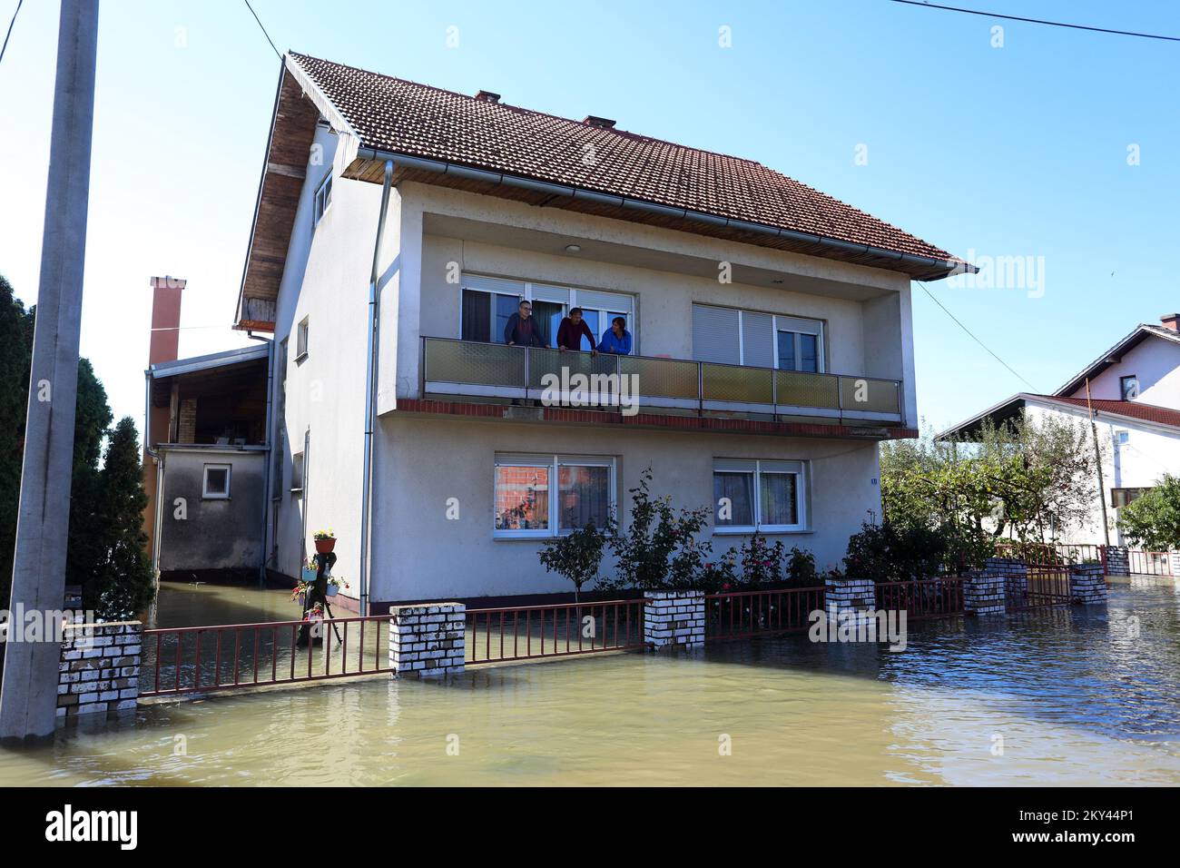 River Kupa overflows due to heavy rainfall causing flooded several ...