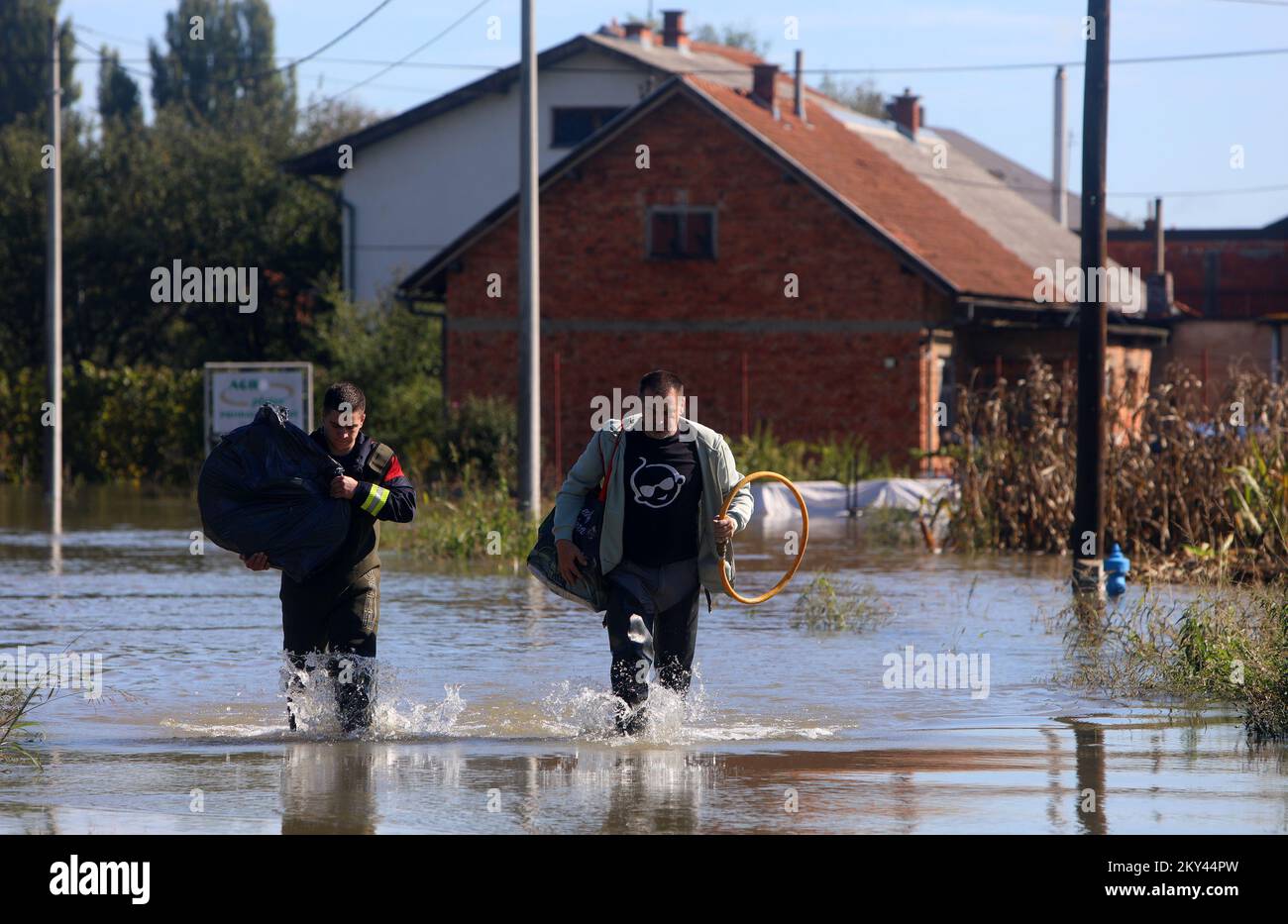 River Kupa overflows due to heavy rainfall causing flooded several ...