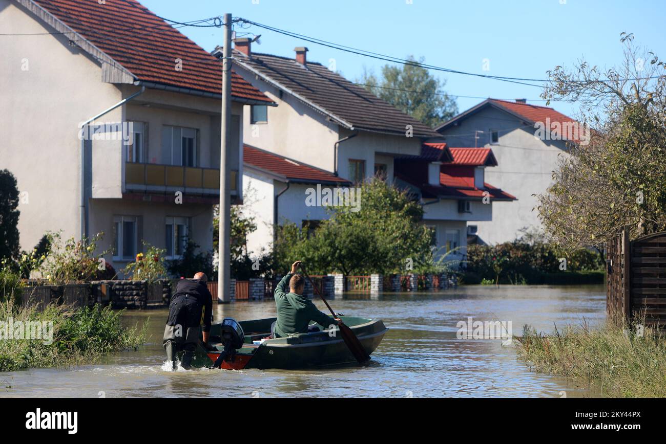 River Kupa overflows due to heavy rainfall causing flooded several ...