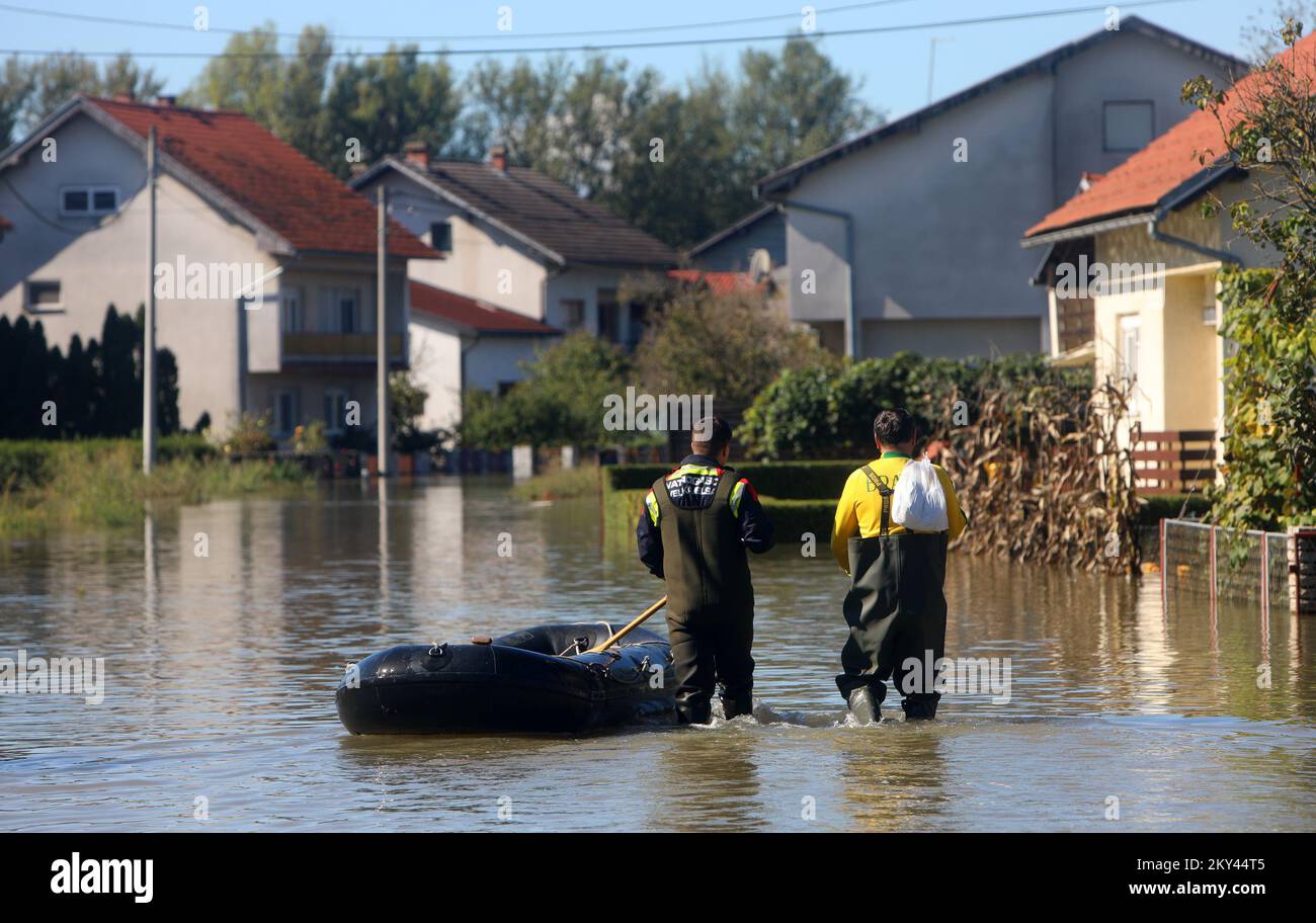 River Kupa overflows due to heavy rainfall causing flooded several ...