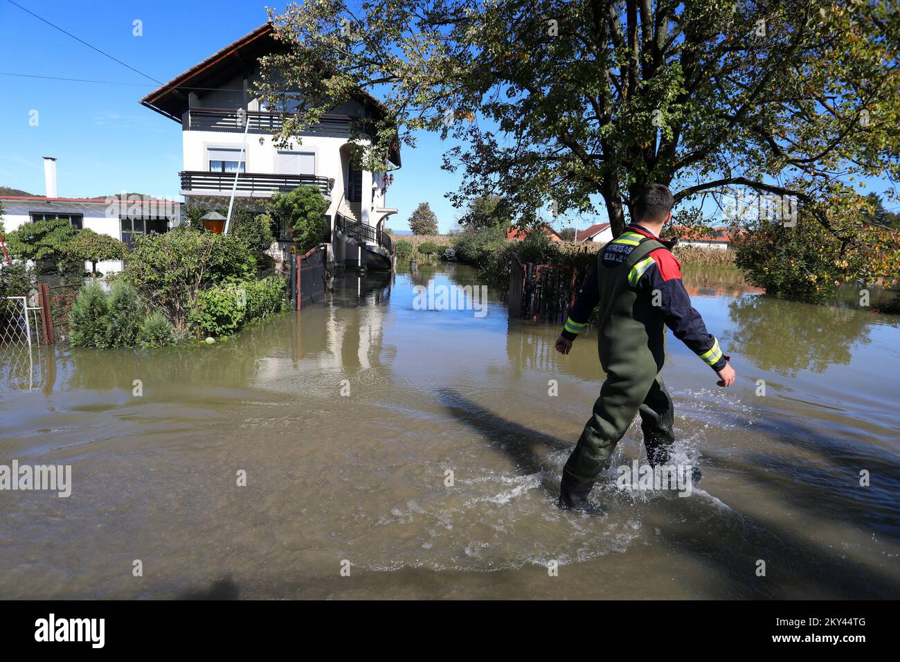 River Kupa overflows due to heavy rainfall causing flooded several ...