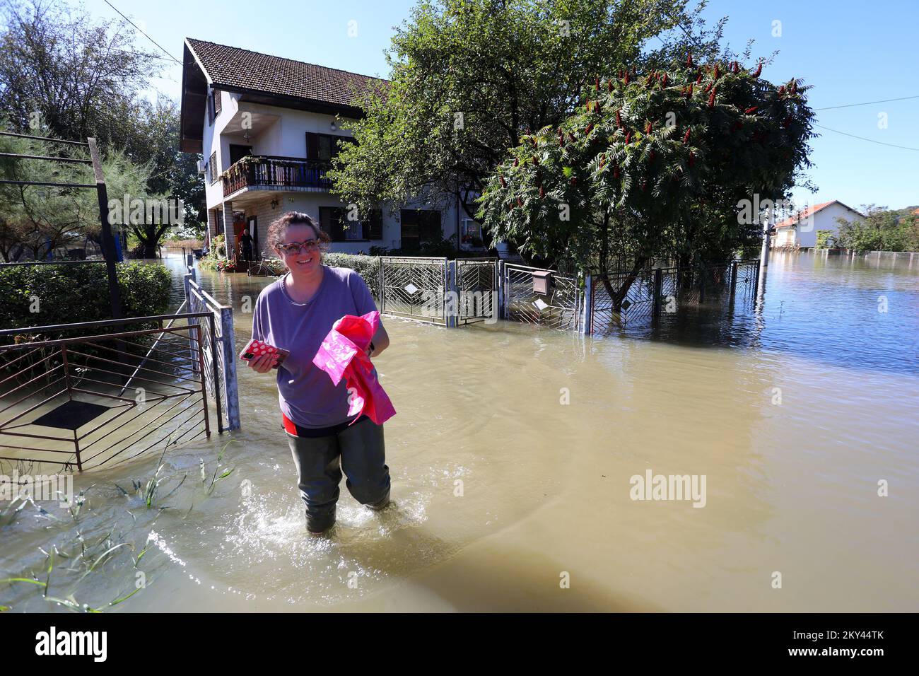 River Kupa overflows due to heavy rainfall causing flooded several ...
