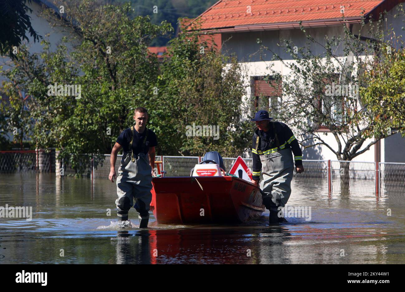 River Kupa overflows due to heavy rainfall causing flooded several ...