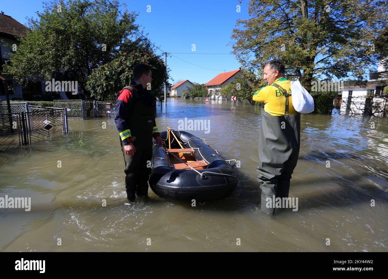 River Kupa overflows due to heavy rainfall causing flooded several ...