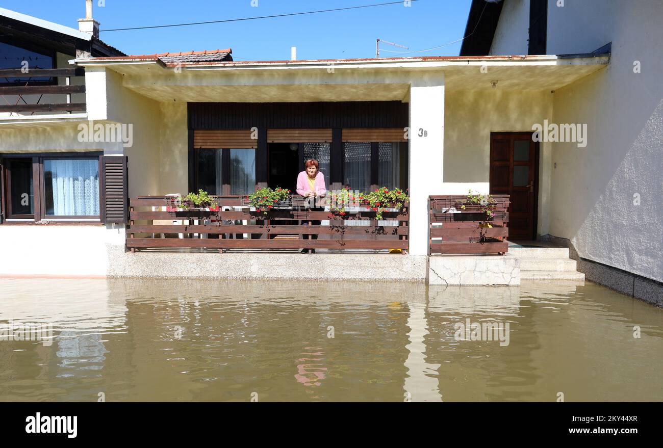 River Kupa overflows due to heavy rainfall causing flooded several ...