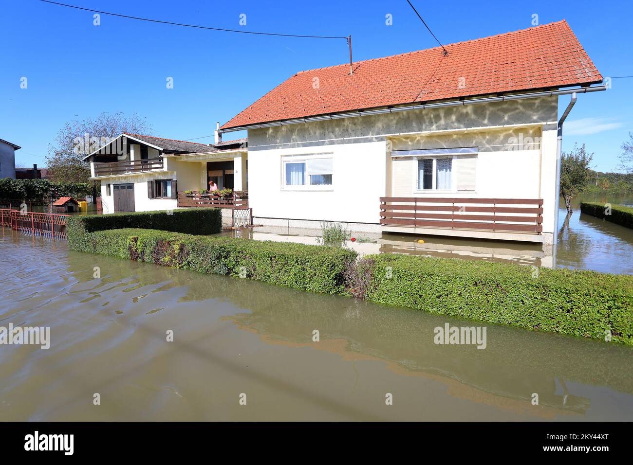River Kupa overflows due to heavy rainfall causing flooded several ...