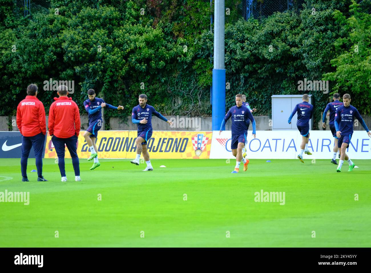 Players of Croatia during a training session at Hitrec-Kacian Stadium ...