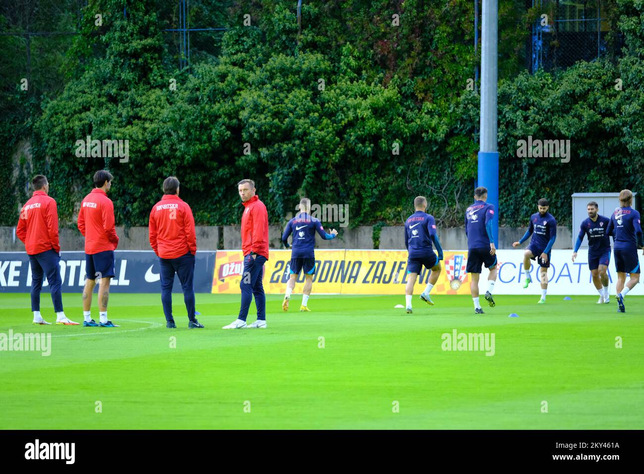 Players of Croatia during a training session at Hitrec-Kacian Stadium ...
