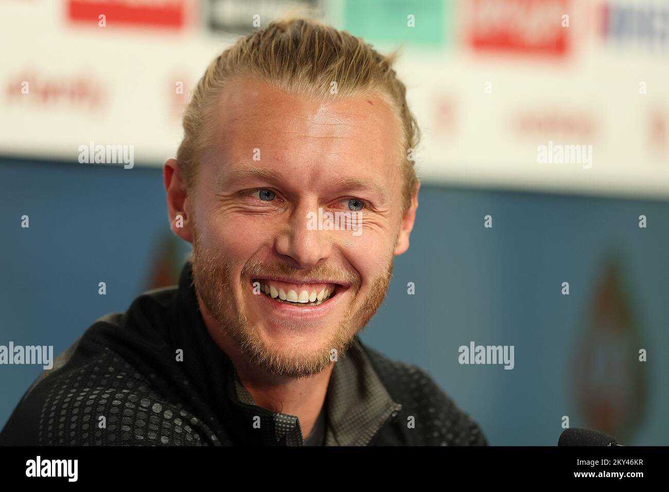 Football player Simon Kjaer during media conference of the Denmark ...