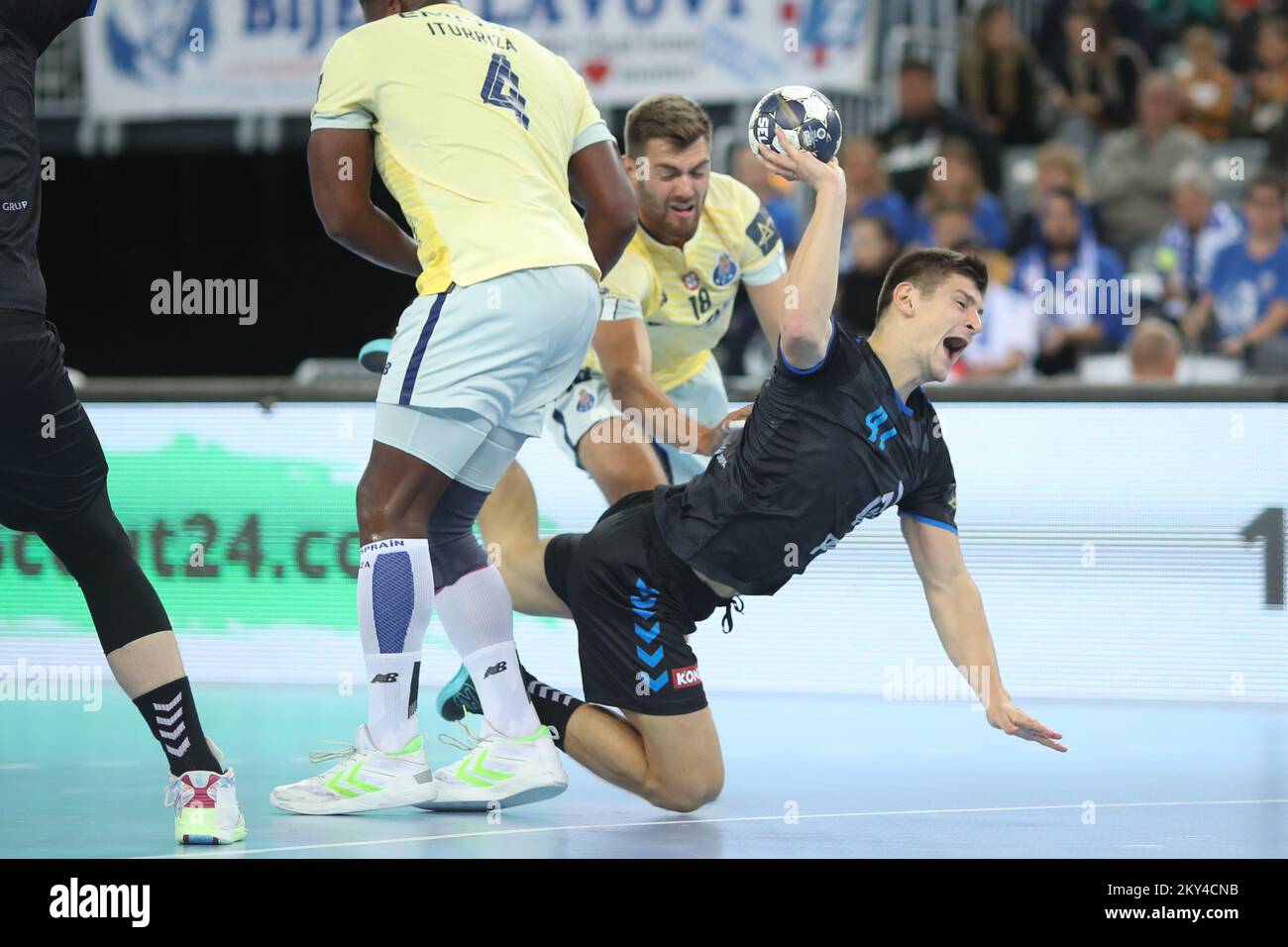 Aleks Kavcic of PPD Zagreb during the handball match between PPD Zagreb and FC Porto as a part ...