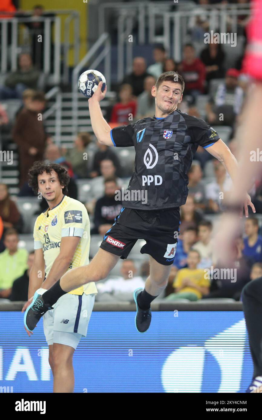 Aleks Kavcic of PPD Zagreb during the handball match between PPD Zagreb and FC Porto as a part ...