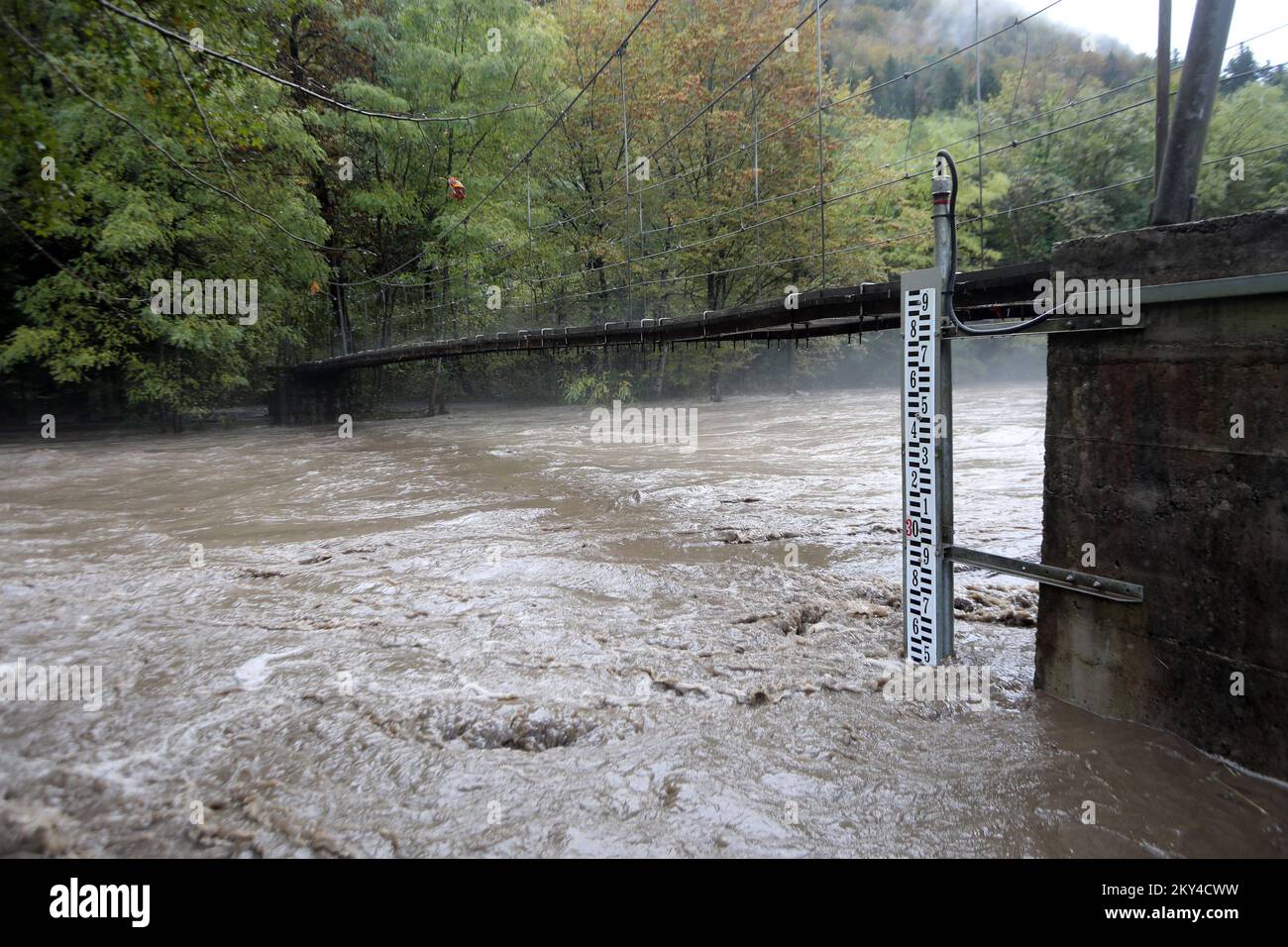 Heavy rain caused the rise of the Kupa River and its tributaries, which ...