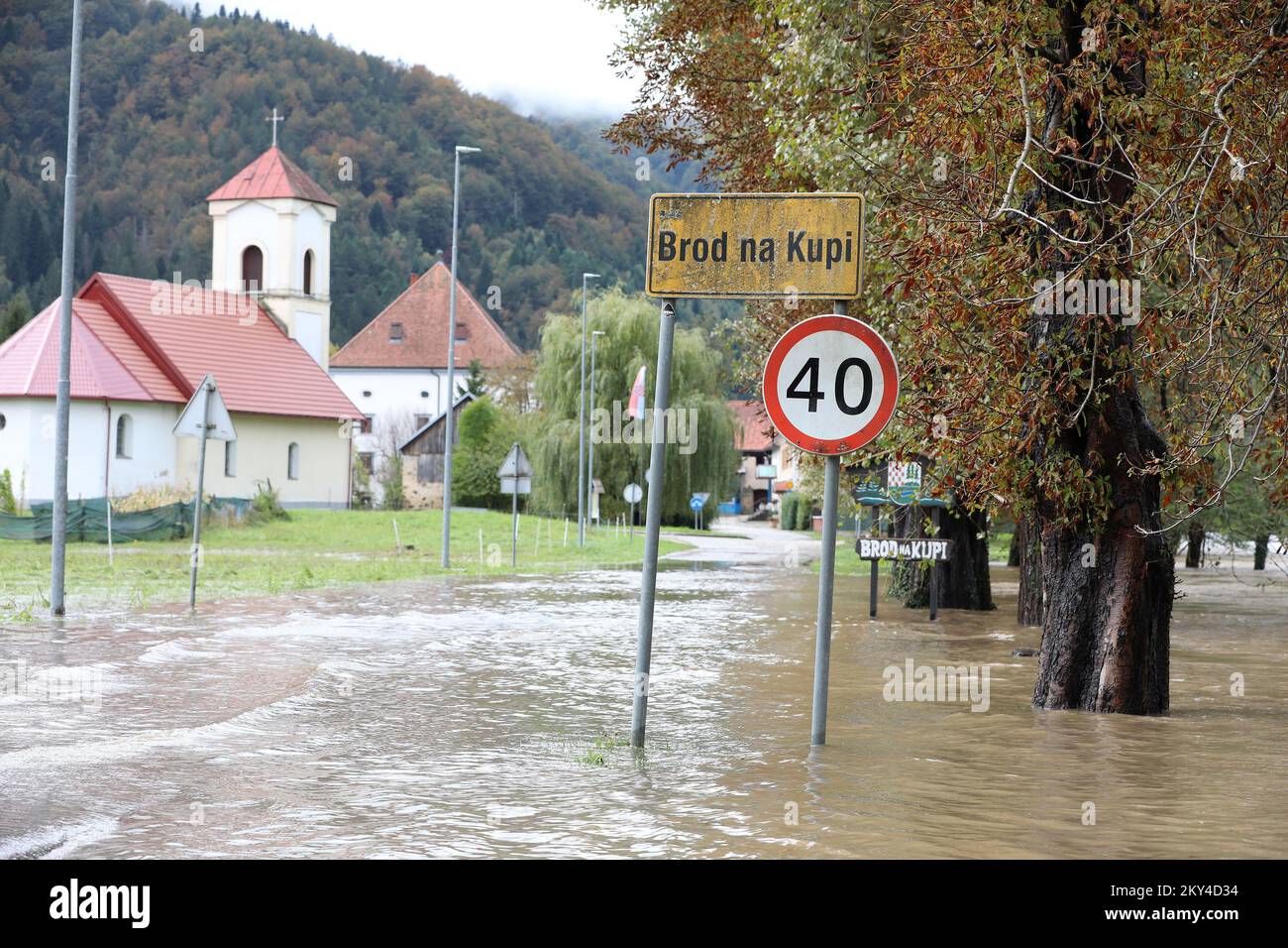 Heavy rain caused the rise of the Kupa River and its tributaries, which ...
