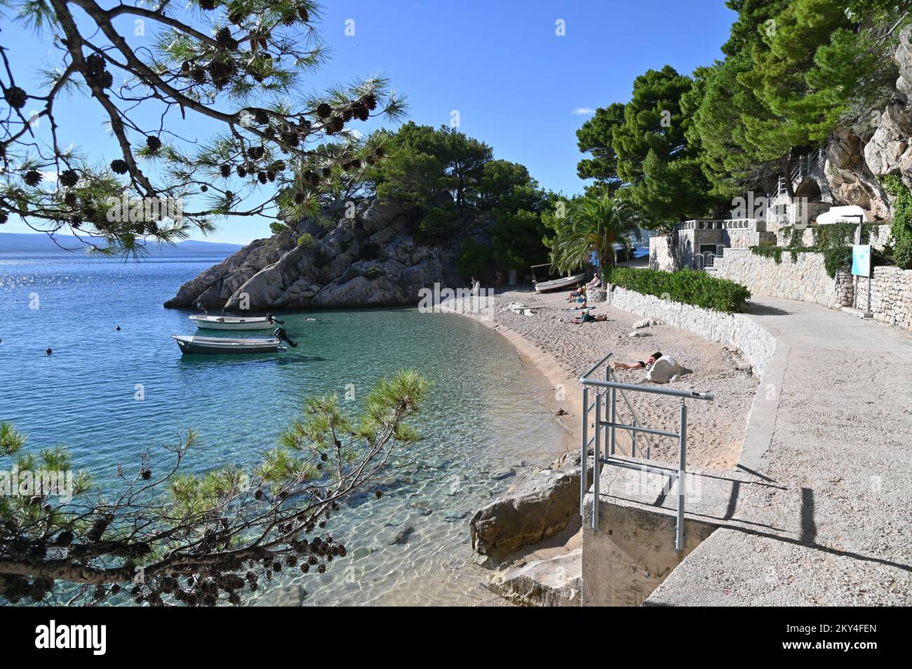 Photo taken on October 3, 2022 shows beach Podrace in Brela, Croatia ...