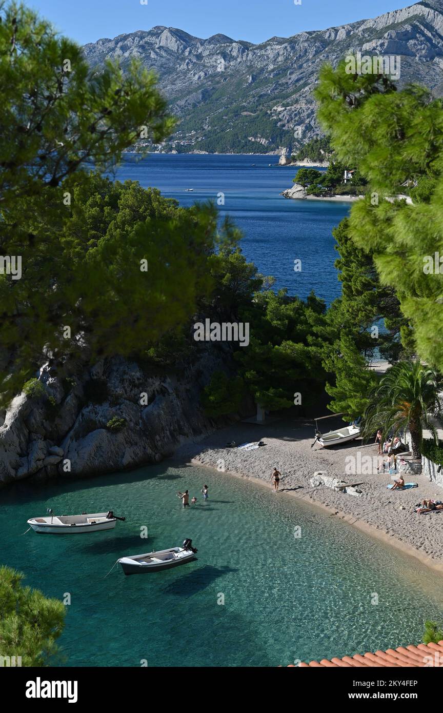 Photo taken on October 3, 2022 shows beach Podrace in Brela, Croatia ...