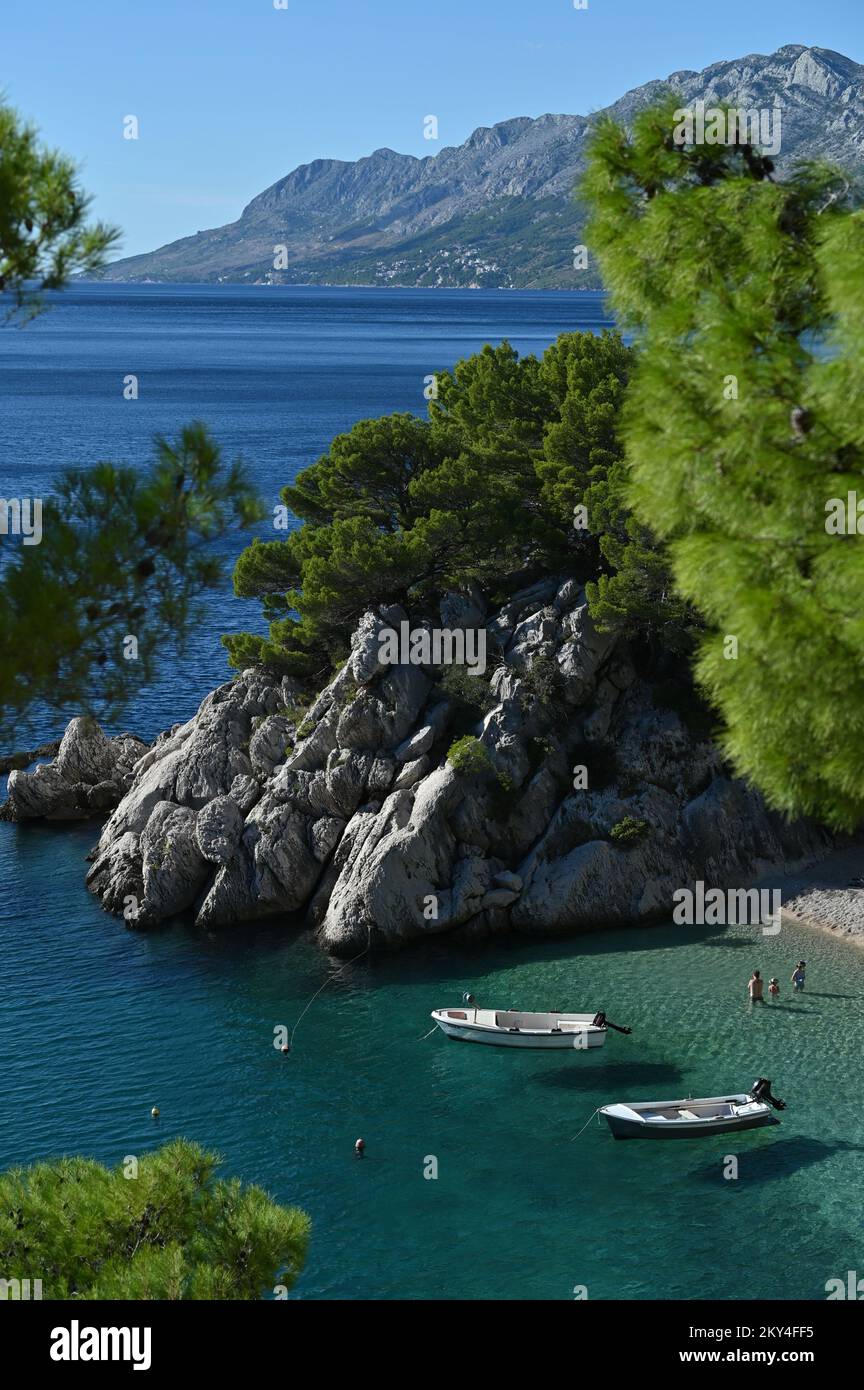 Photo taken on October 3, 2022 shows beach Podrace in Brela, Croatia ...