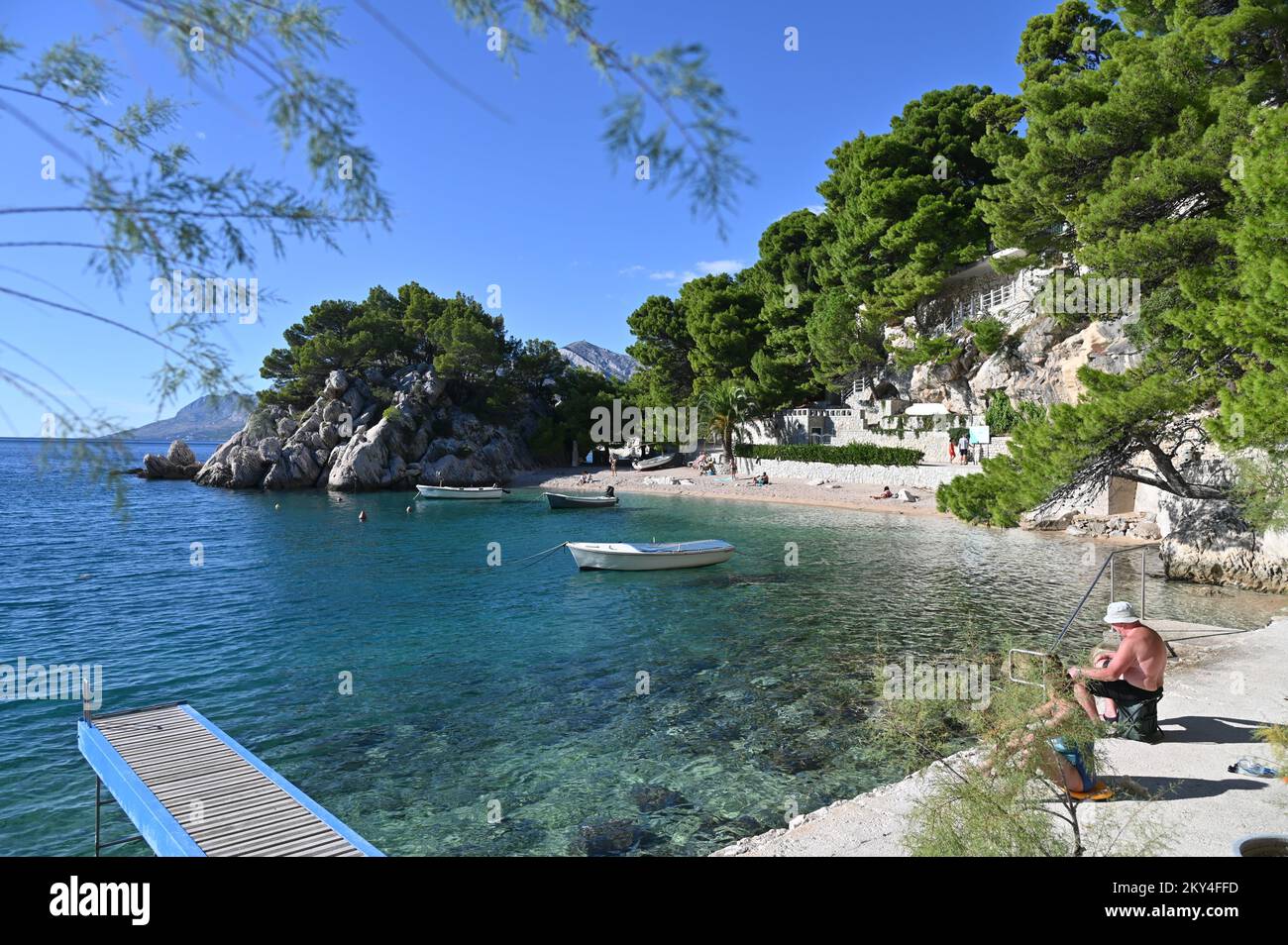 Photo taken on October 3, 2022 shows beach Podrace in Brela, Croatia ...