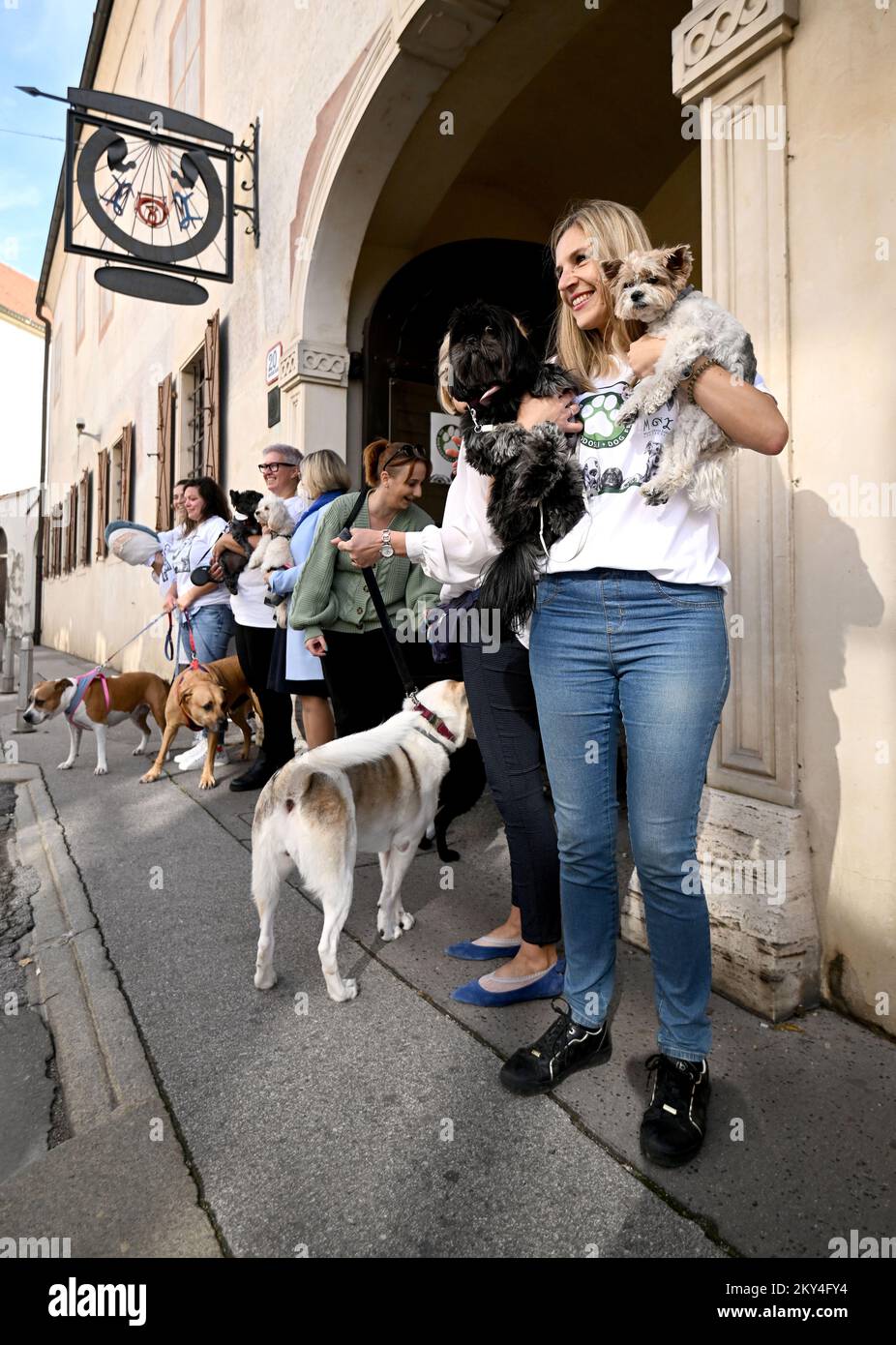 Owners with their pets visiting the Zagreb City Museum , in Zagreb ...