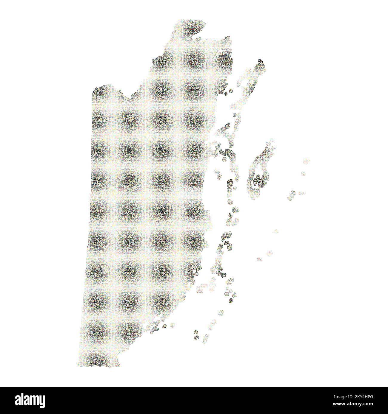 Belize Silhouette Pixelated generative pattern illustration Stock ...