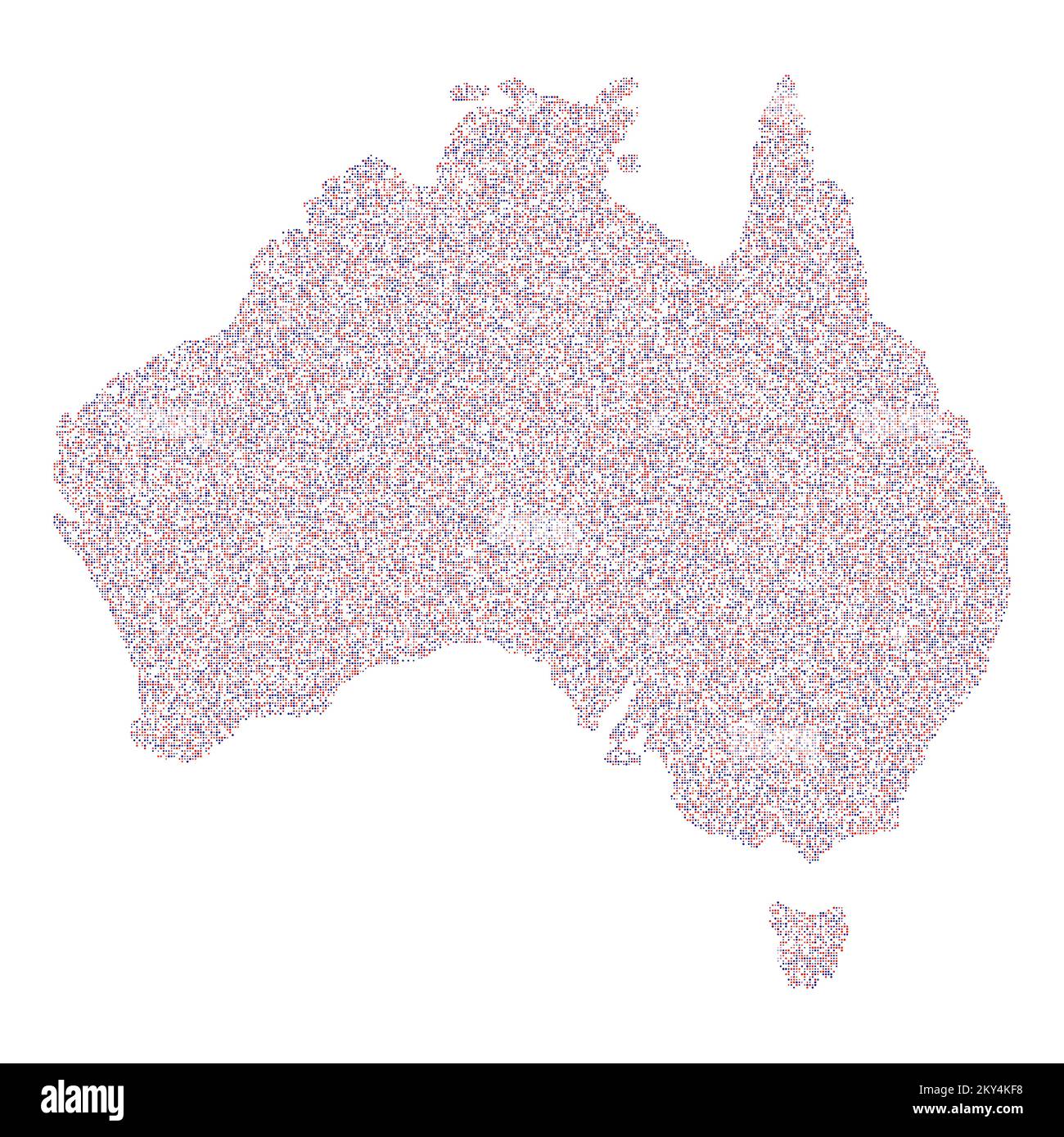Australia Silhouette Pixelated generative pattern illustration Stock ...