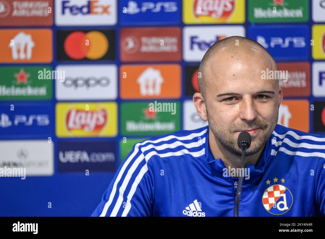 Football player Josip Misic during press conference of Dinamo Zagreb ...