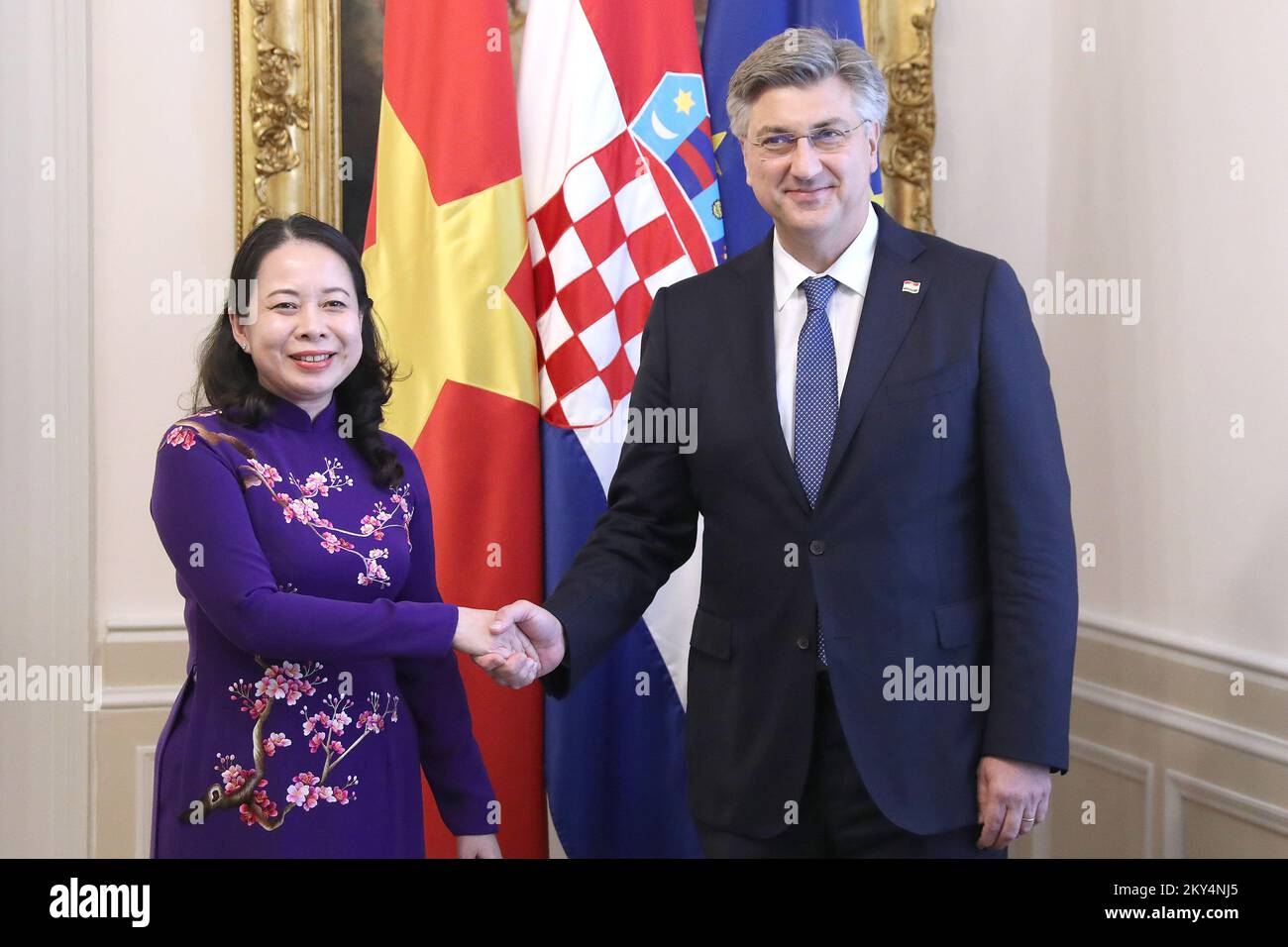 Croatian Prime Minister Andrej Plenkovic received today in Banski dvori ...