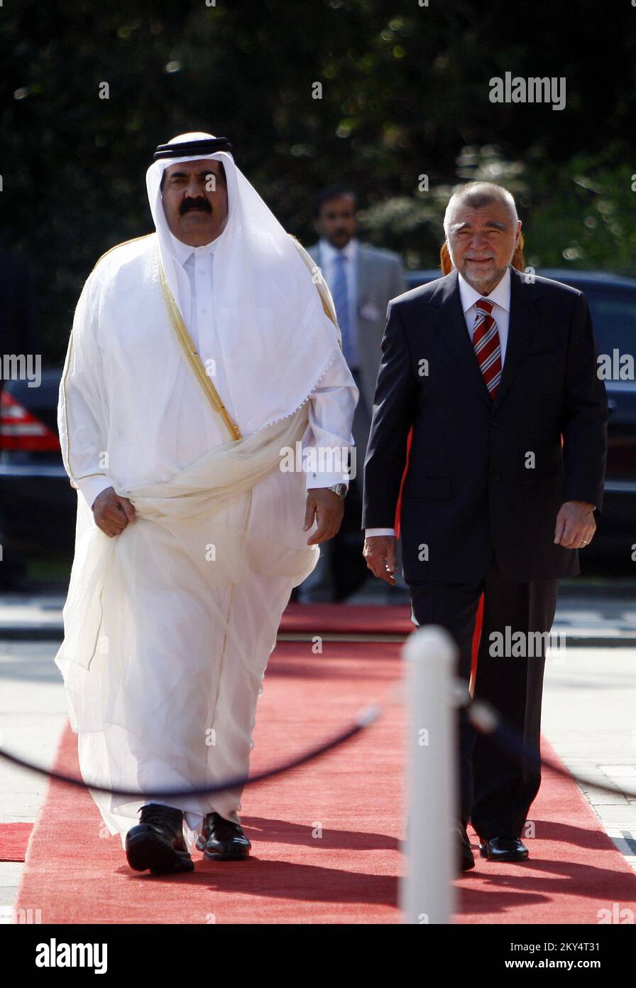 Emir of Qatar Sheikh Hamad bin Khalifa Al-Thani with President of ...