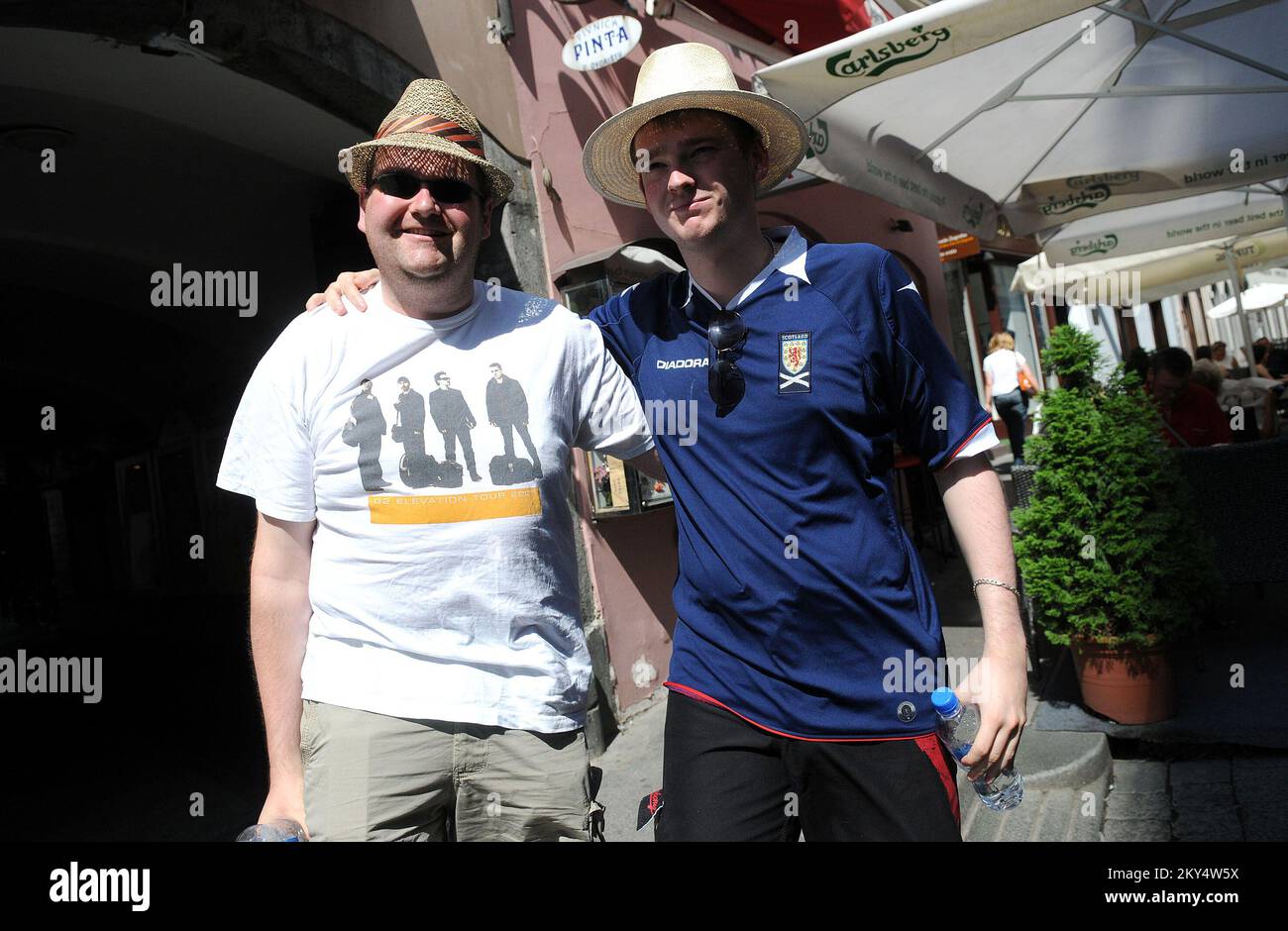 Hearts fans in Zagreb before the game Stock Photo - Alamy