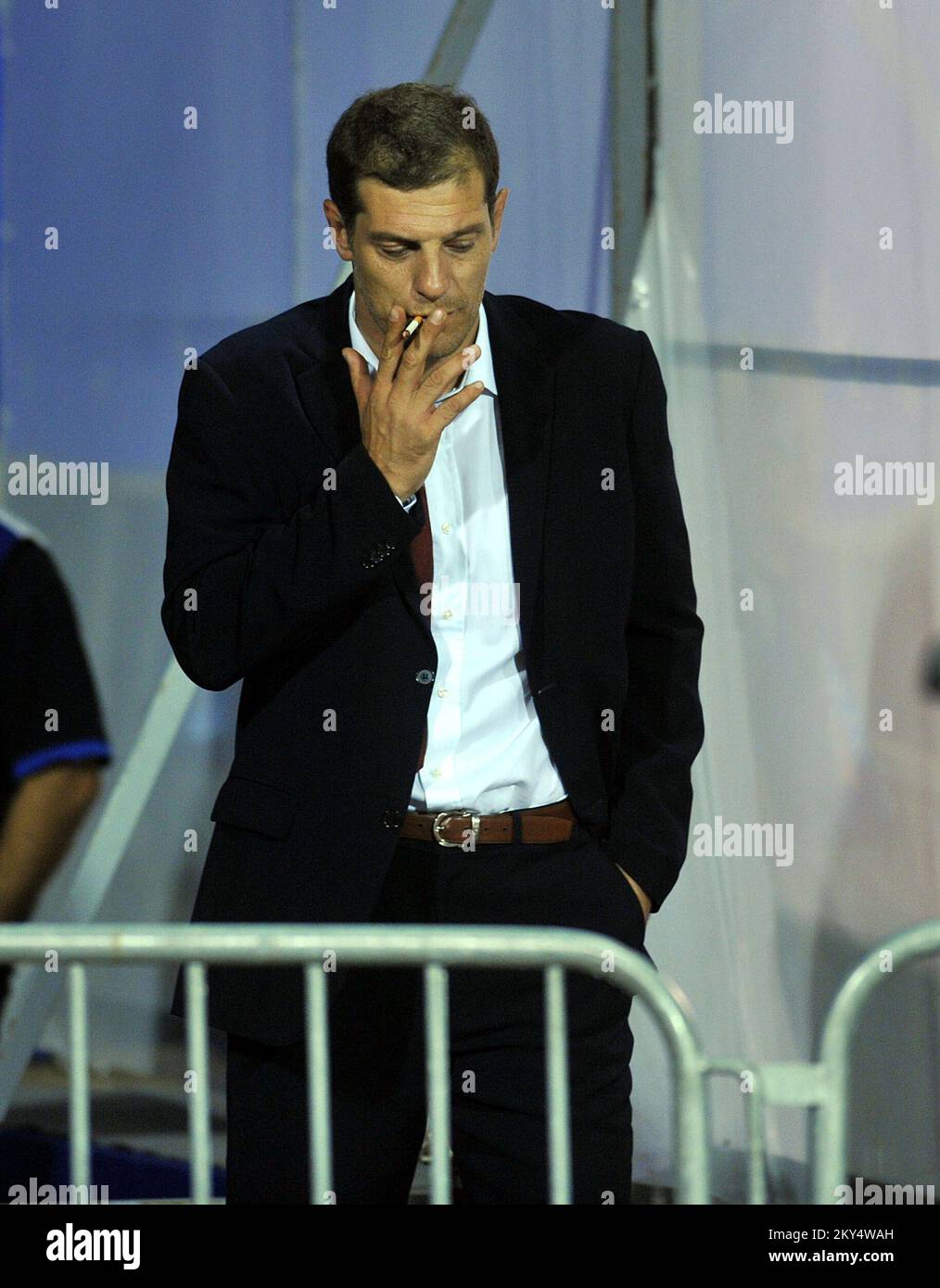 Croatia head coach Slaven Bilic smoking a cigarette Stock Photo - Alamy