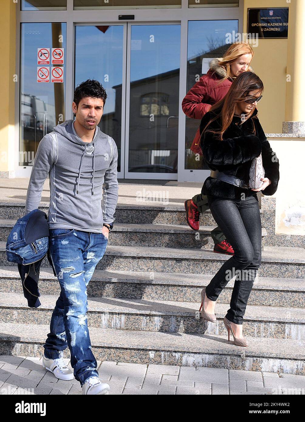 Eduardo da Silva and his wife Andrea outside the District Criminal Court in Ilica. Miljenko ...